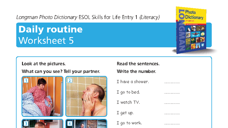 Longman Photo Dictionary ESOL Skills for Life Entry 1 Daily Routine ...