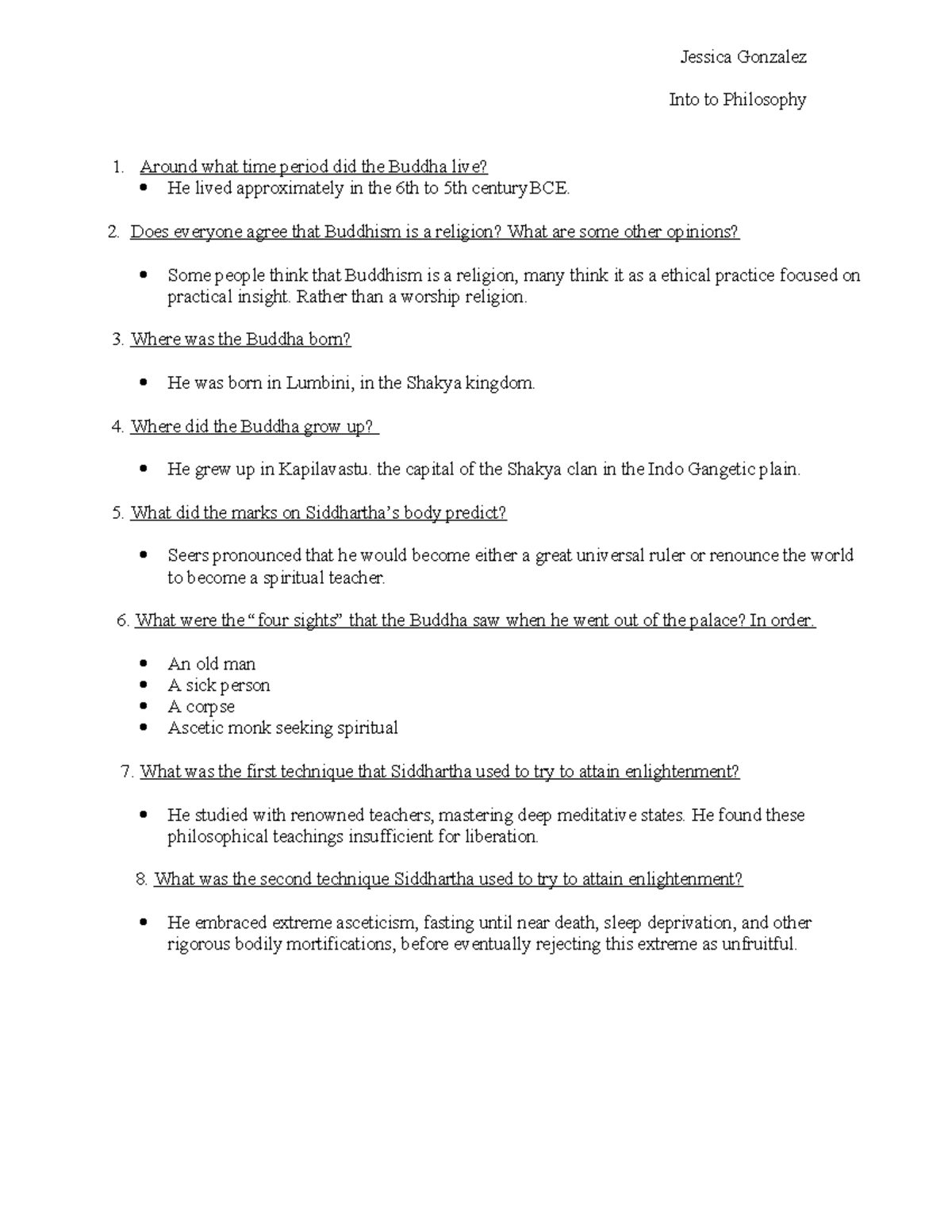 PHIL 101: Essay Notes on Buddha's Life and Teachings - Studocu