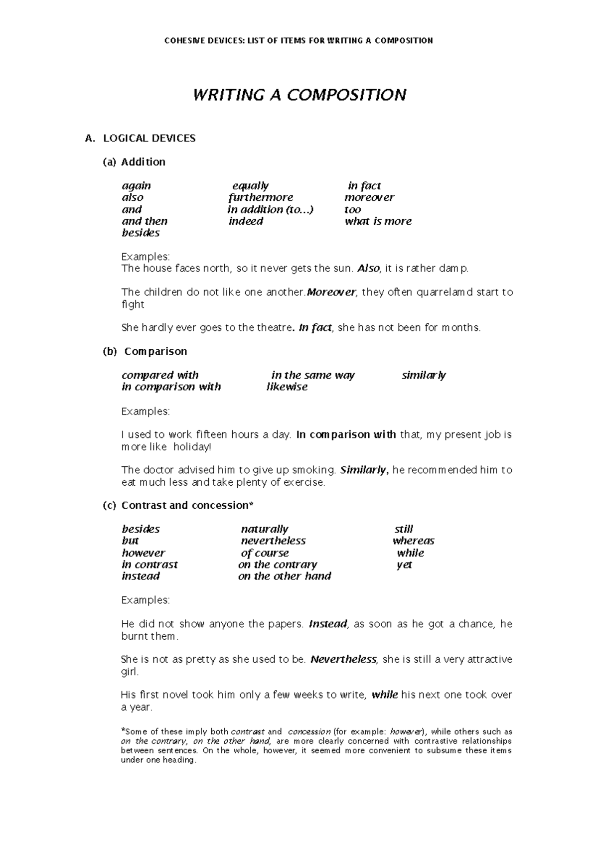 Cohesive Devices and Linking Techniques - English Notes for SPM - Studocu