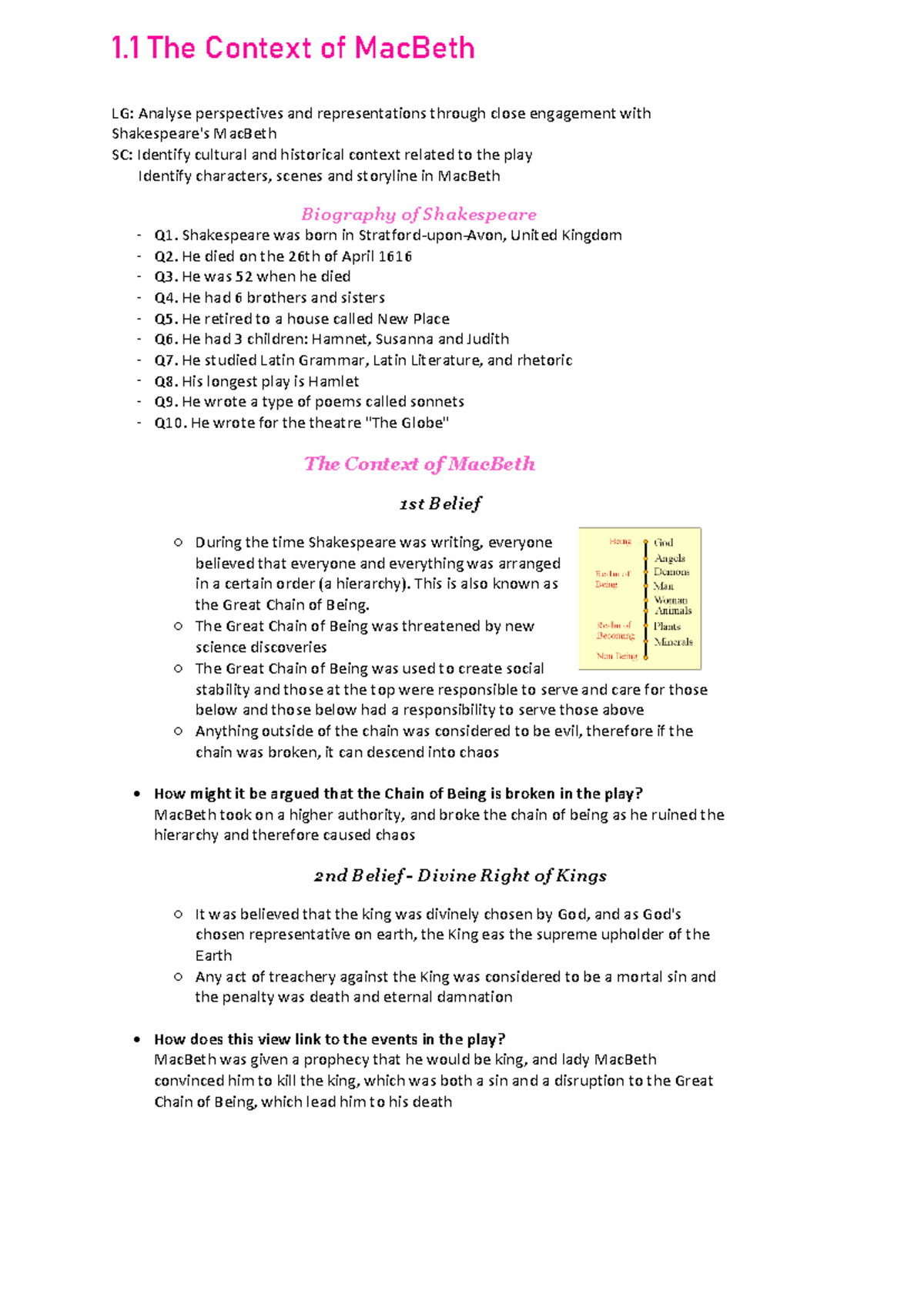 1.1 Cultural and Historical Context of MacBeth Analysis - Studocu