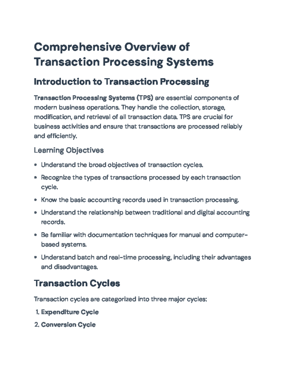 Understanding Transaction Processing Systems: Key Features and Cycles ...