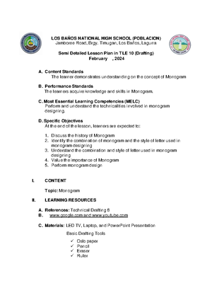 TLE8 SLM Q1M1 - MODULE - TLE (Technical Drafting) Quarter 1 – Module 1 ...