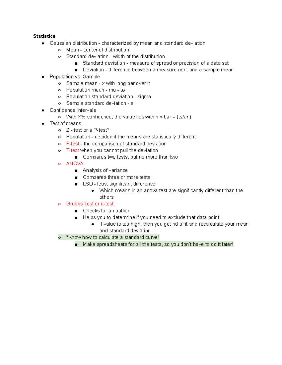 Chapter 4: Statistics in Analytical Chemistry - Key Concepts & Tests ...