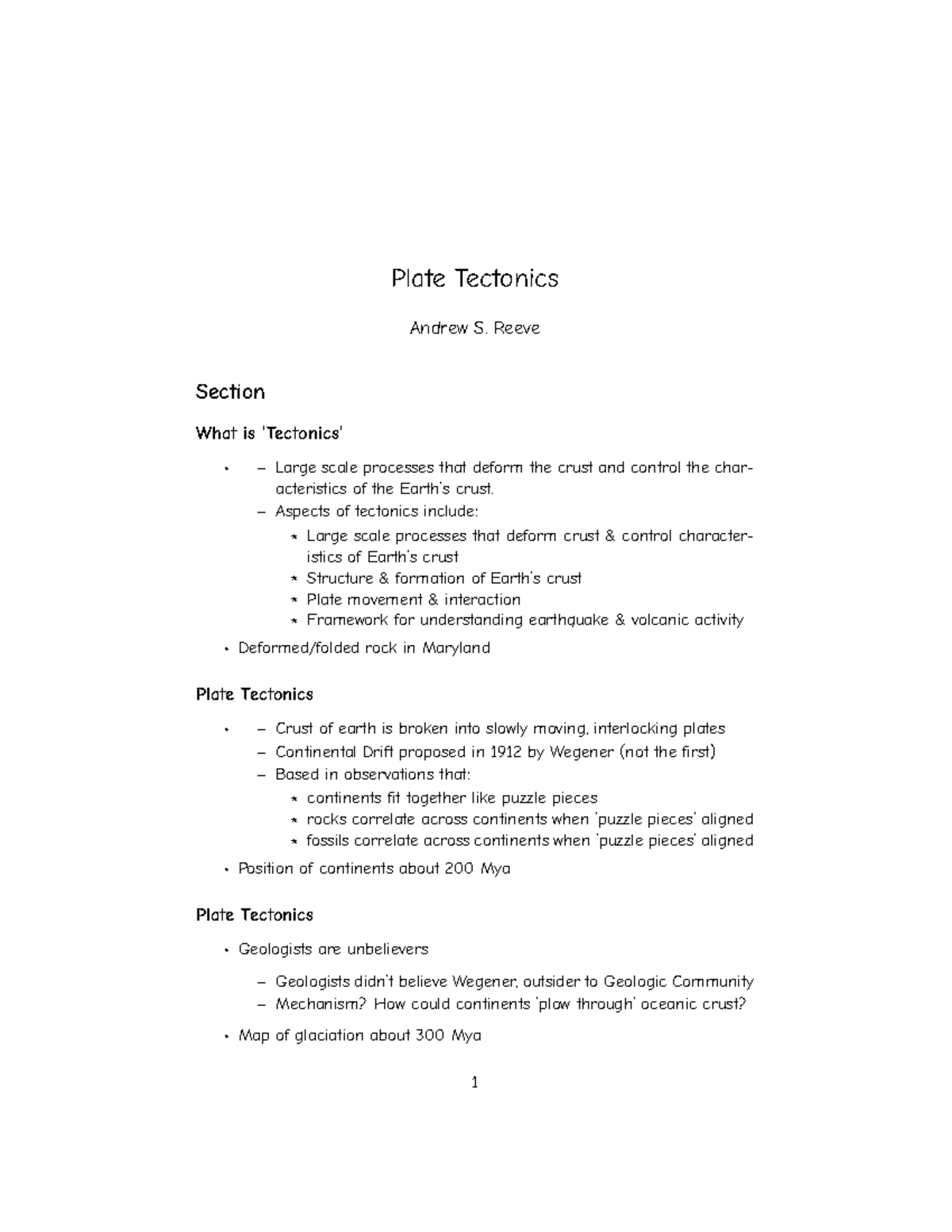 Plate Tectonics (GEOL 101) - Overview and Processes Study Guide - Studocu