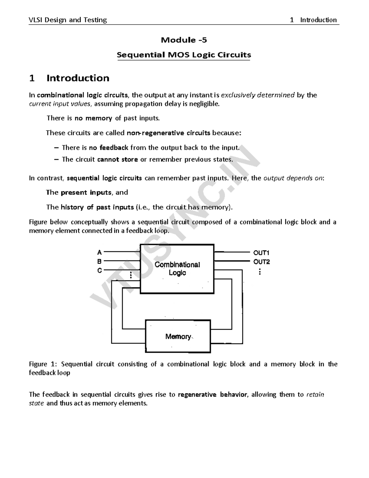 VLSI Design and Testing: Module 5 - Sequential MOS Logic Circuits - Studocu