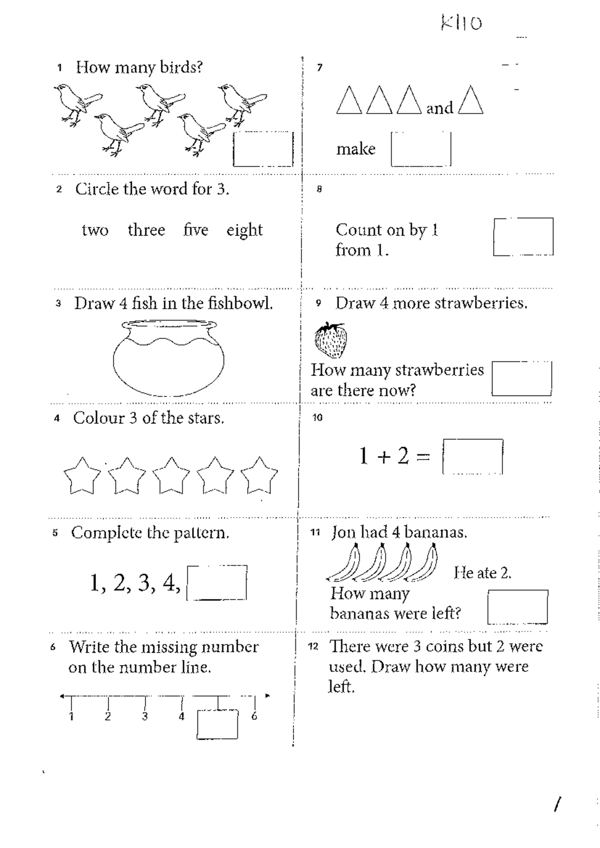 K110 1 Counting and Basic Math Exercises for Kids - Studocu