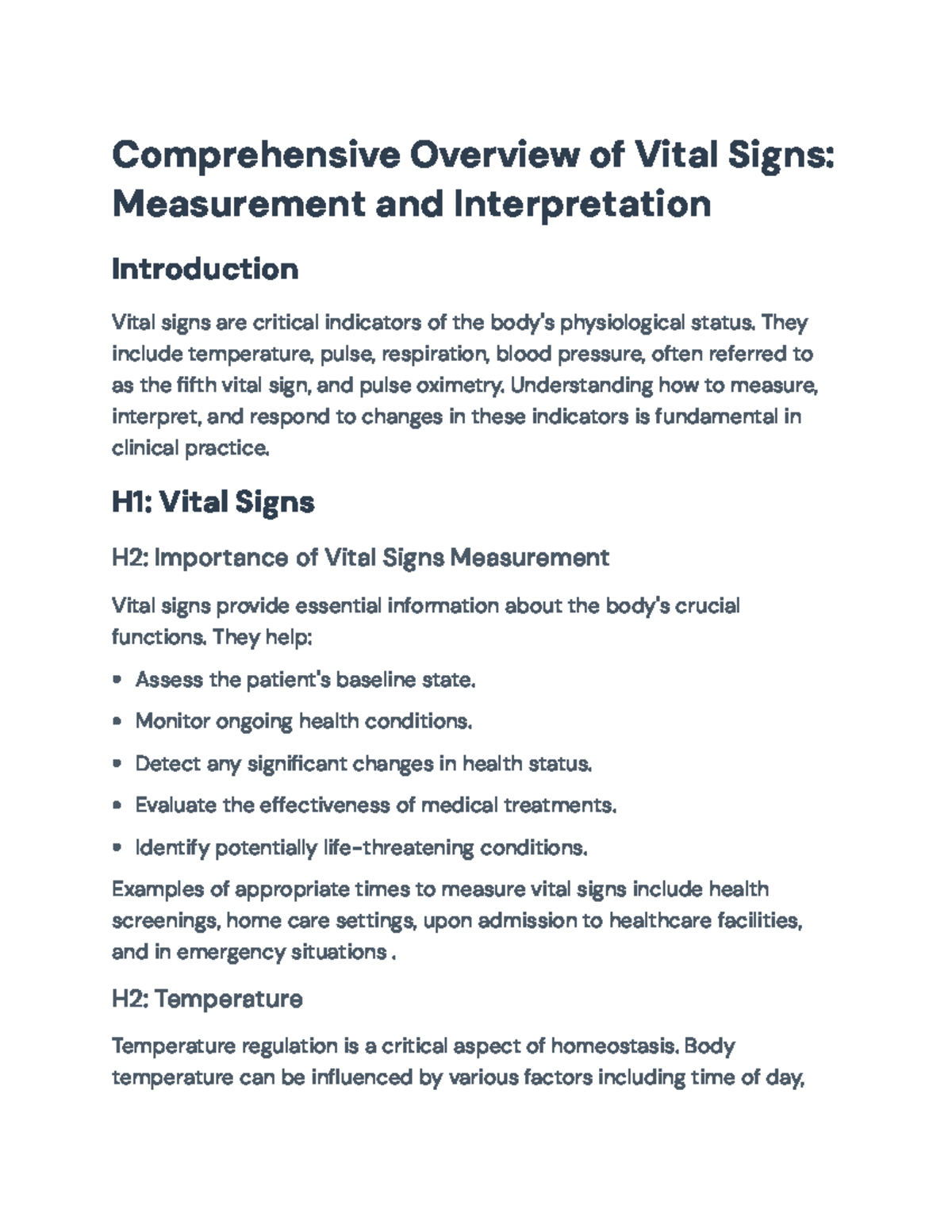 Comprehensive Overview of Vital Signs: Measurement & Interpretation ...