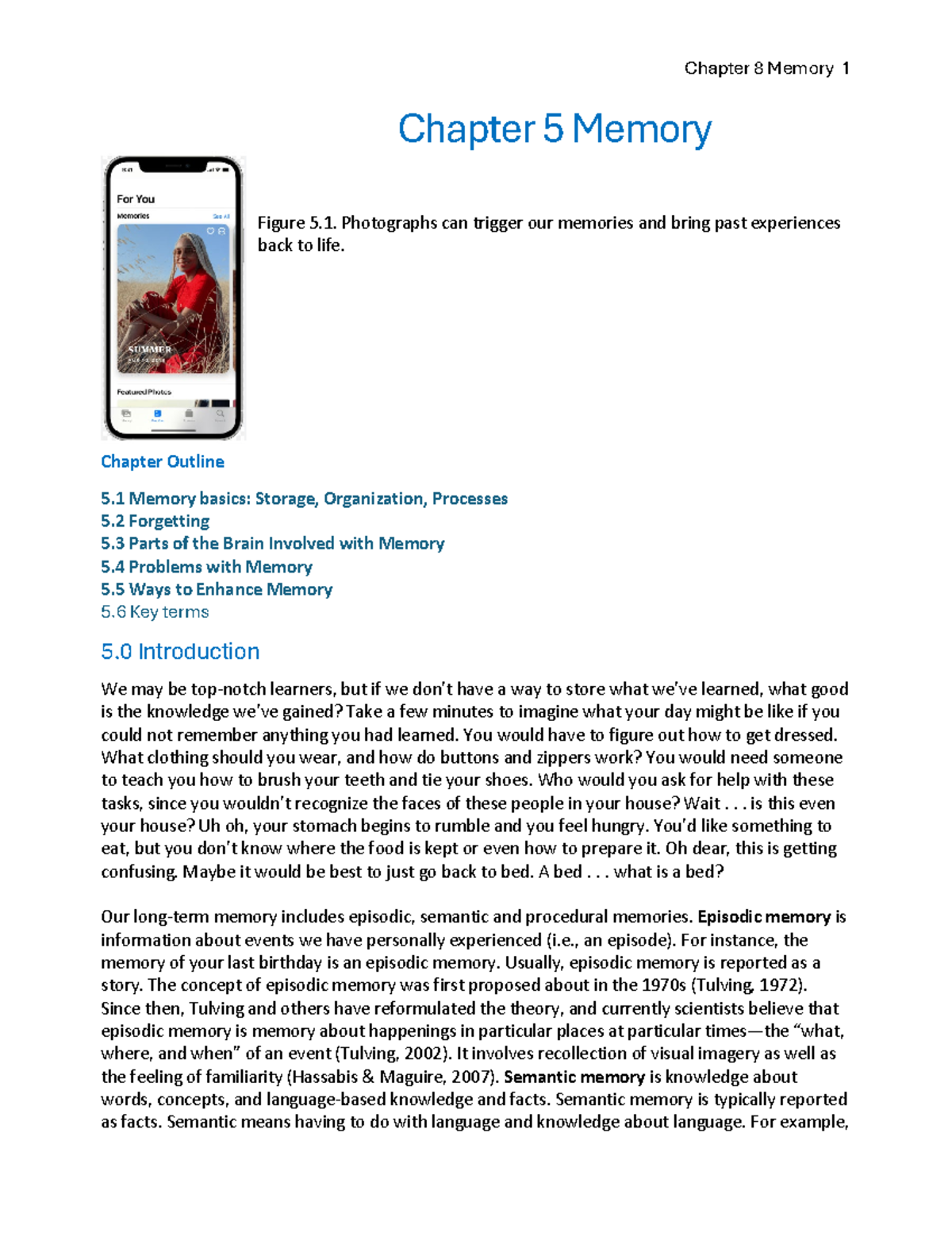 Chapter 8: Memory Concepts, Processes, and Enhancements in Psychology ...