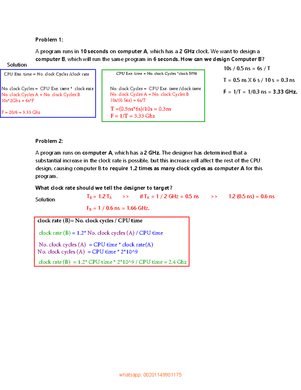 CS101: Tutorial 1 - Analyzing Computer Clock Rates and Performance ...