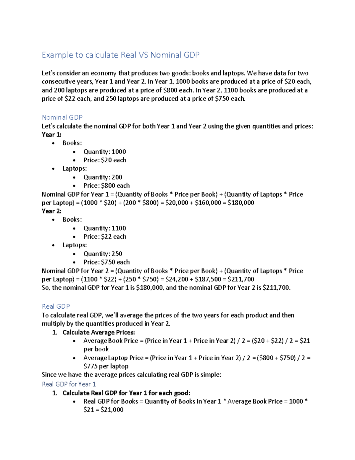Calculating Real vs Nominal GDP: An Economic Example Analysis - Example ...