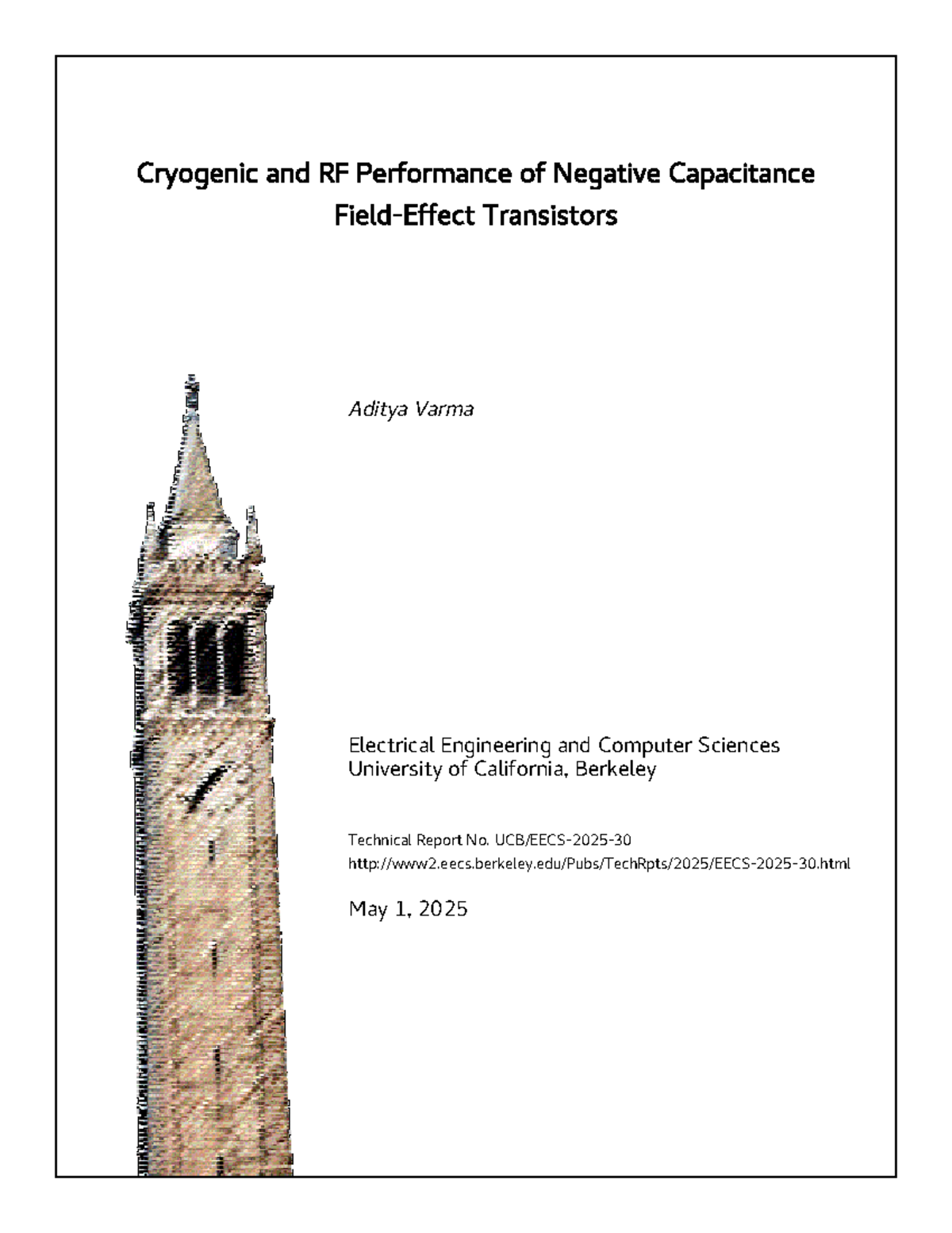 EECS-2025-30: Cryogenic & RF Performance of Negative Capacitance ...