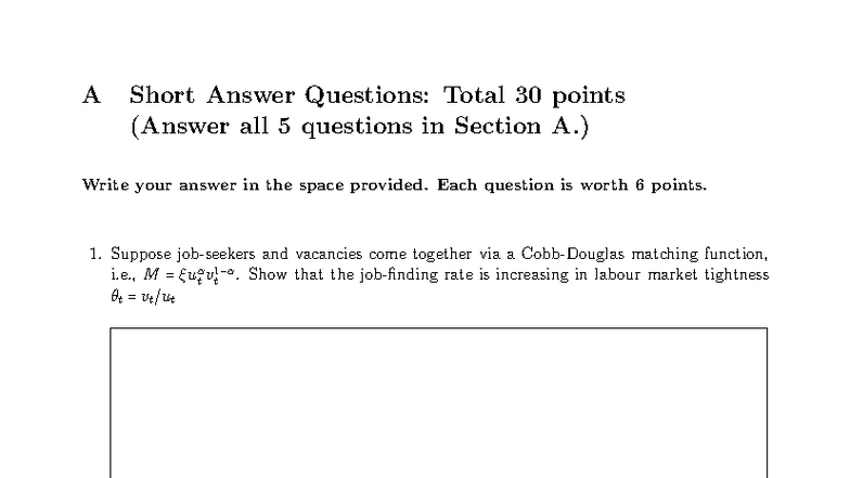 Practice Final Exam: Short & Long Answer Questions (Economics) - Studocu