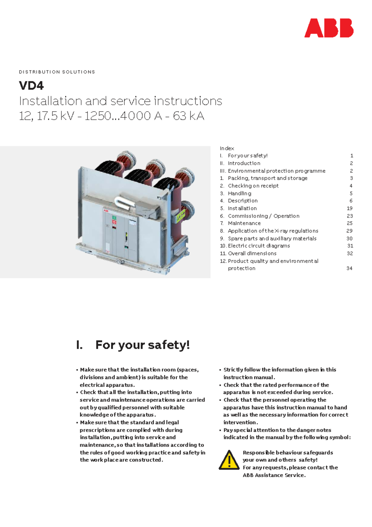 VD4 63 kA Circuit Breaker Installation & Service Manual - Studocu