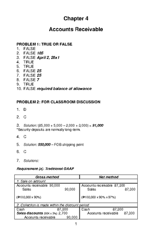 SOL. MAN. Chapter 7 Inventories IA PART 1A - Chapter 7 Inventories PROBLEM 1: TRUE OR FALSE 1 ...