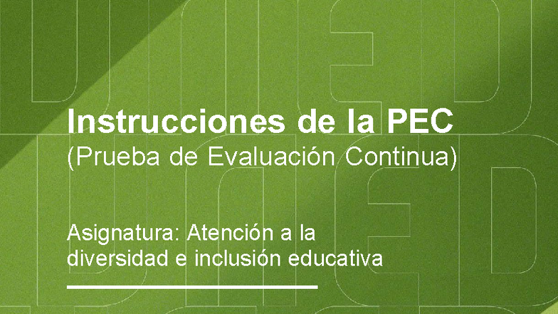 Instrucciones de la PEC 2025-26: Atención a la Diversidad e Inclusión ...