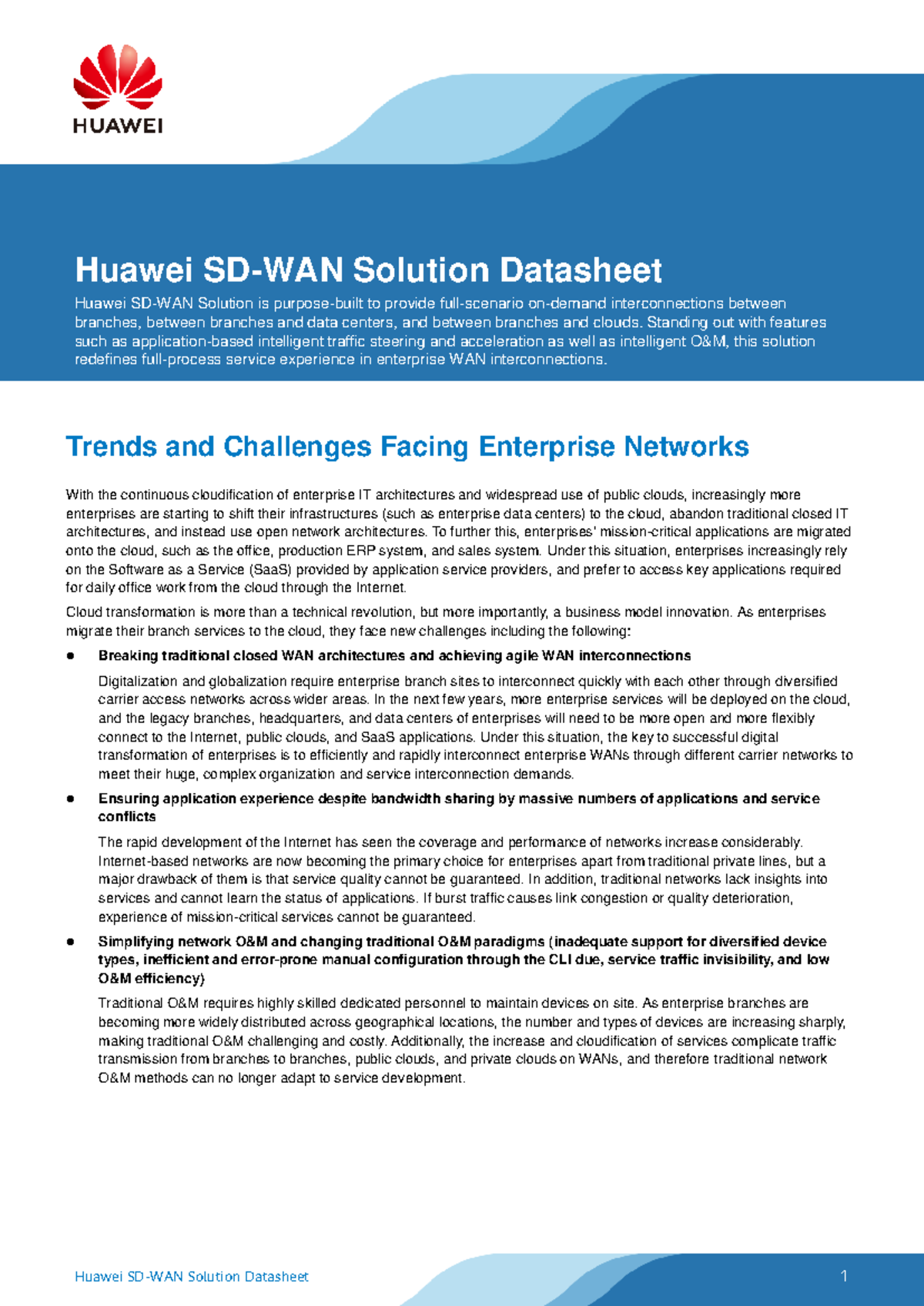 Huawei SD-WAN Solution Overview and Key Features Guide - Studocu
