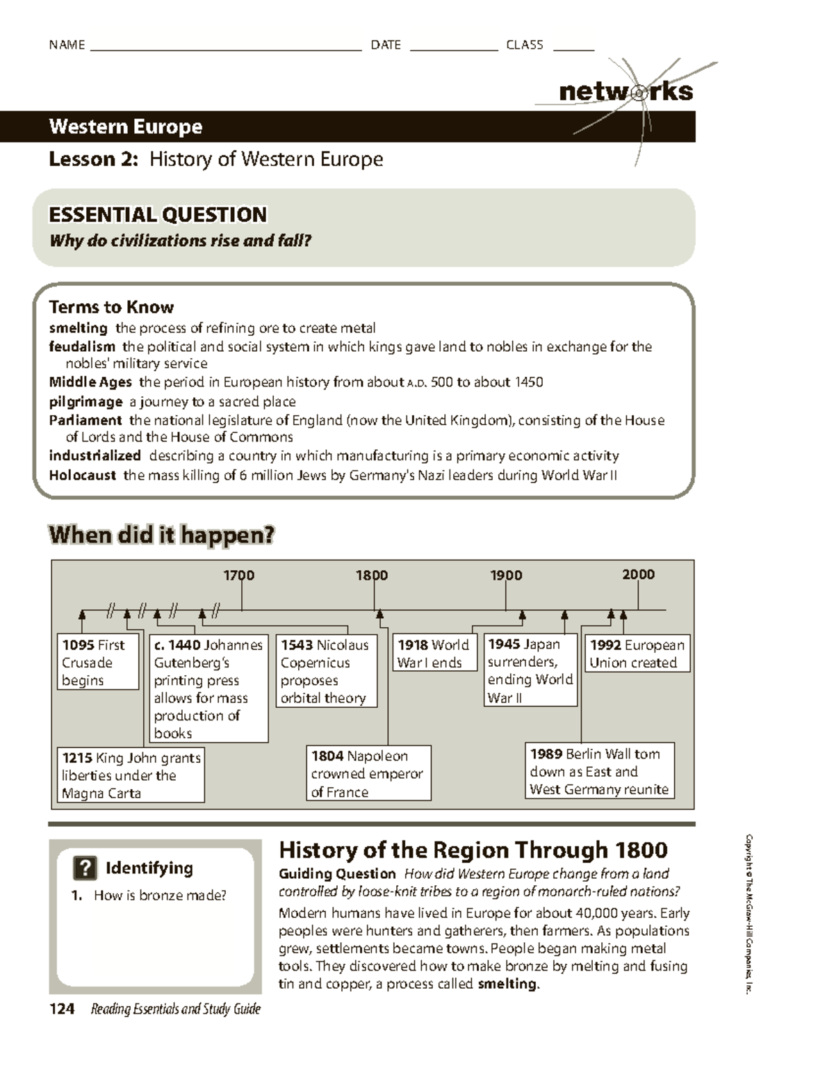 History of western Europe - Copyright © The McGraw-Hill Companies, Inc ...