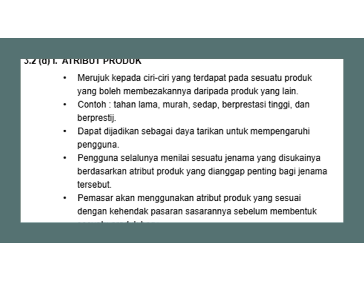 Nota Ringkas mengenai Atribut Produk - APO25 - Studocu