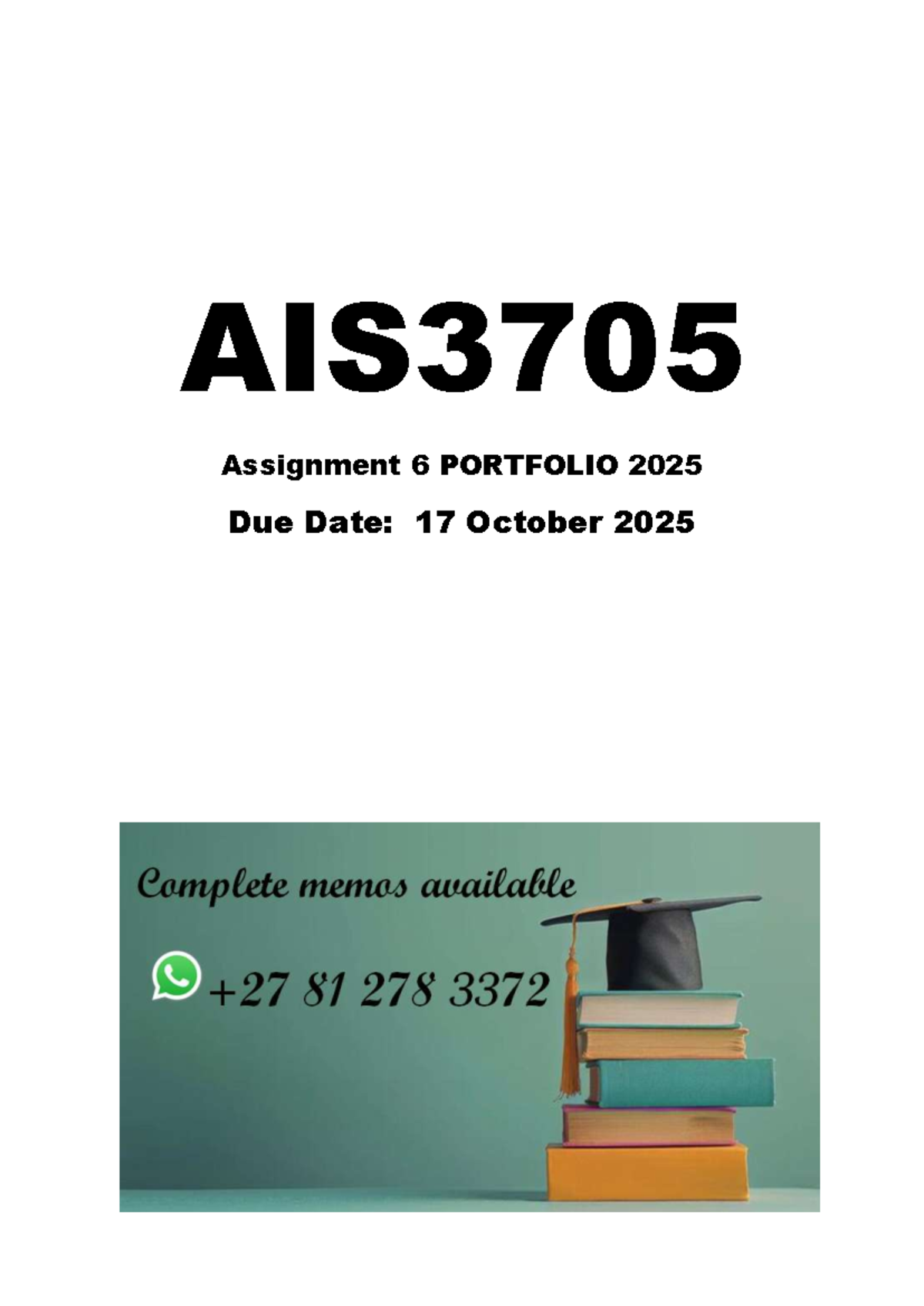 AIS3705 Final Portfolio Assignment 6: Insights & Reflections 2025 - Studocu
