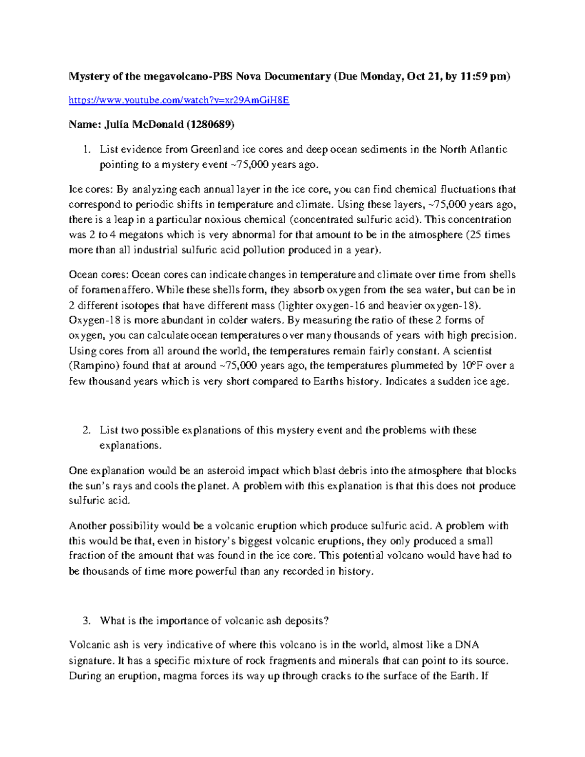 ENVS 2240 Final Quiz: Unraveling the Mystery of the Megavolcano - Studocu