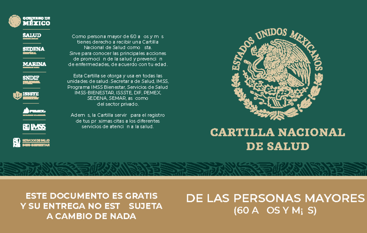 Cartilla Nacional de Salud para Adultos Mayores (60+) 2023 - Studocu