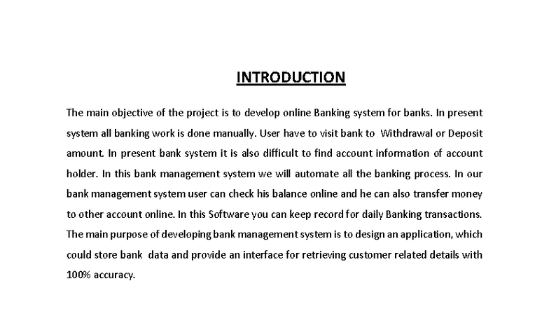 Bank Management System - Lab Final Project Documentation - Studocu