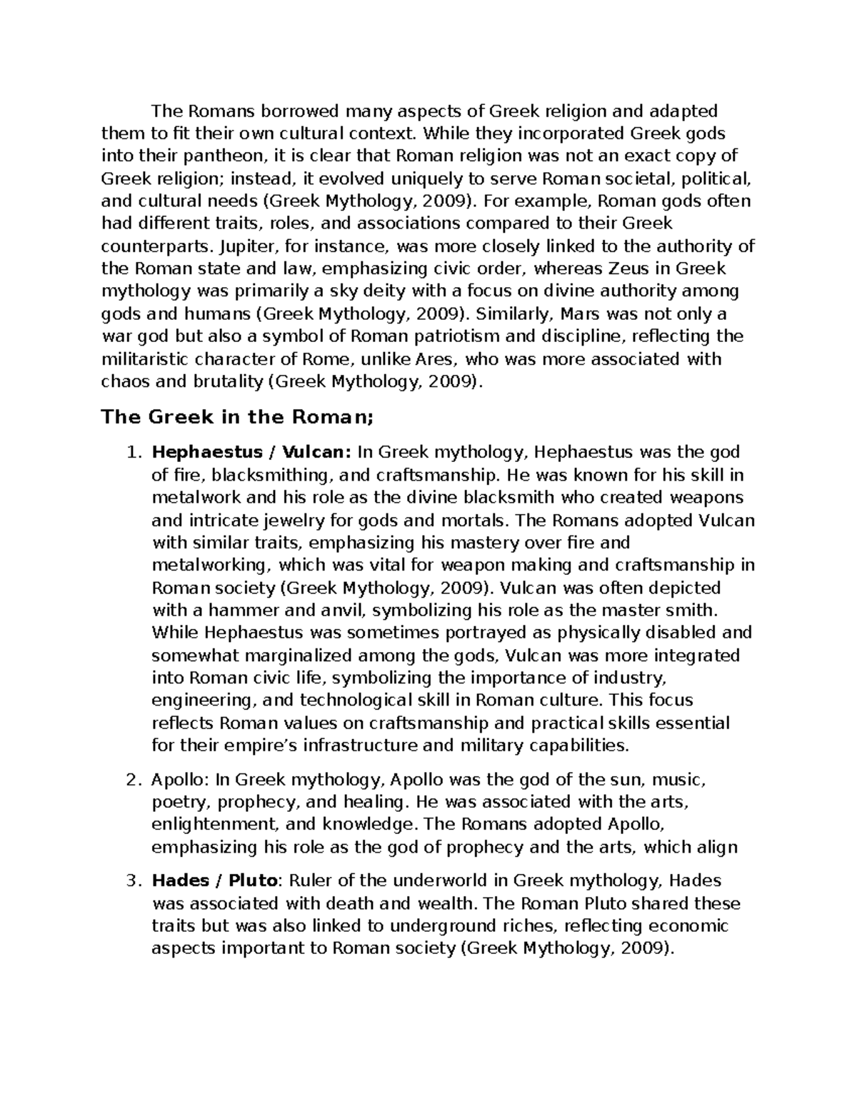 The Evolution of Roman Religion: Adapting Greek Influences - Studocu