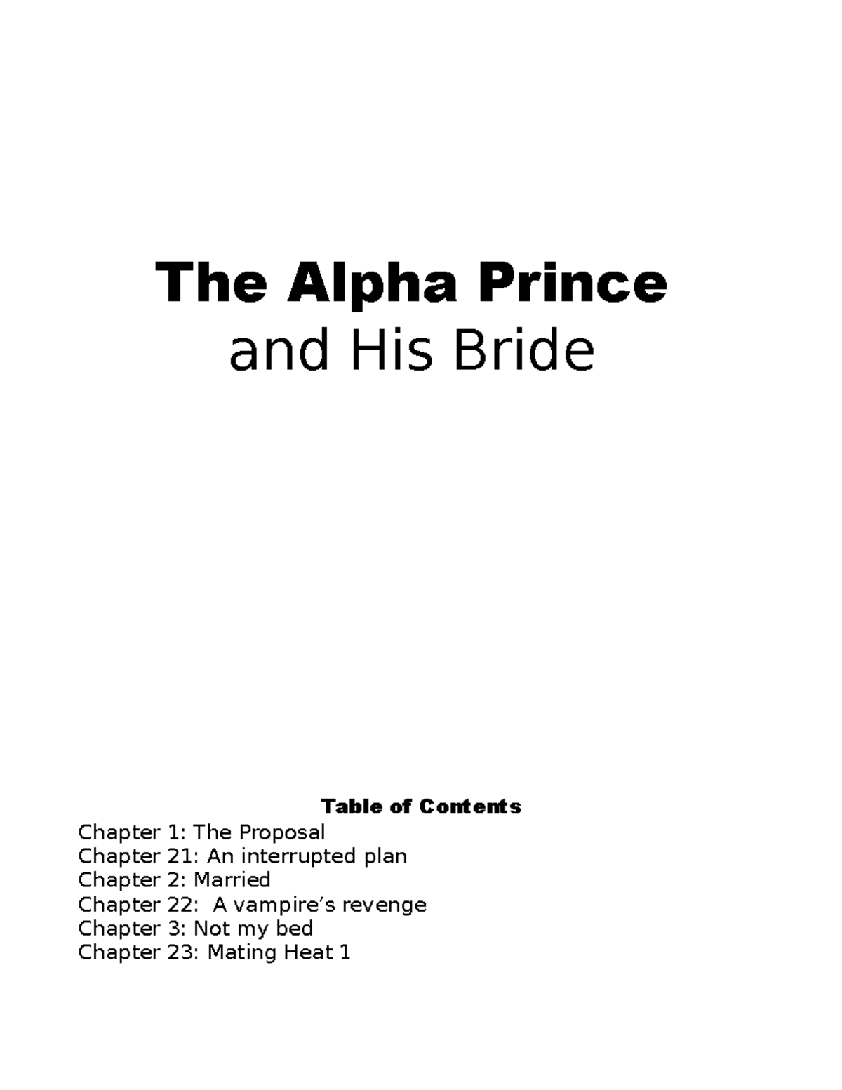 The alpha prince and his bride - The Alpha Prince and His Bride Table ...