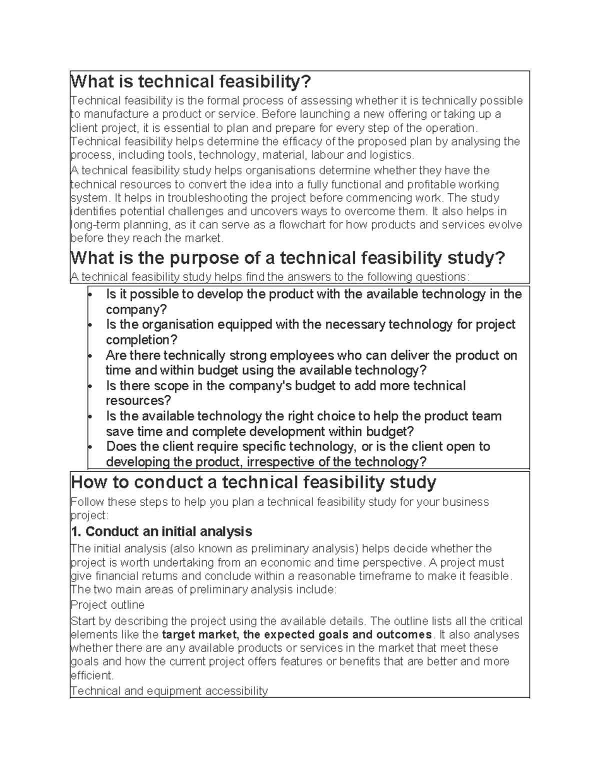 Technical Feasibility Study: Assessing Project Viability and Planning ...