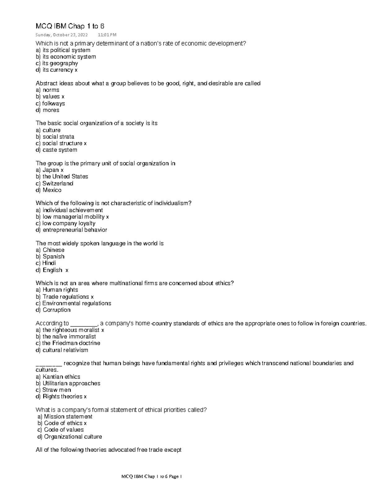 IBM MCQ Midterm Exam Study Guide: Chapters 1-6 Analysis - Studocu