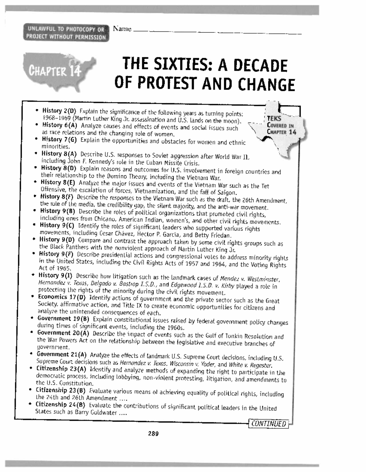 Chapter 14: The Sixties - A Decade of Protest and Change (History D ...