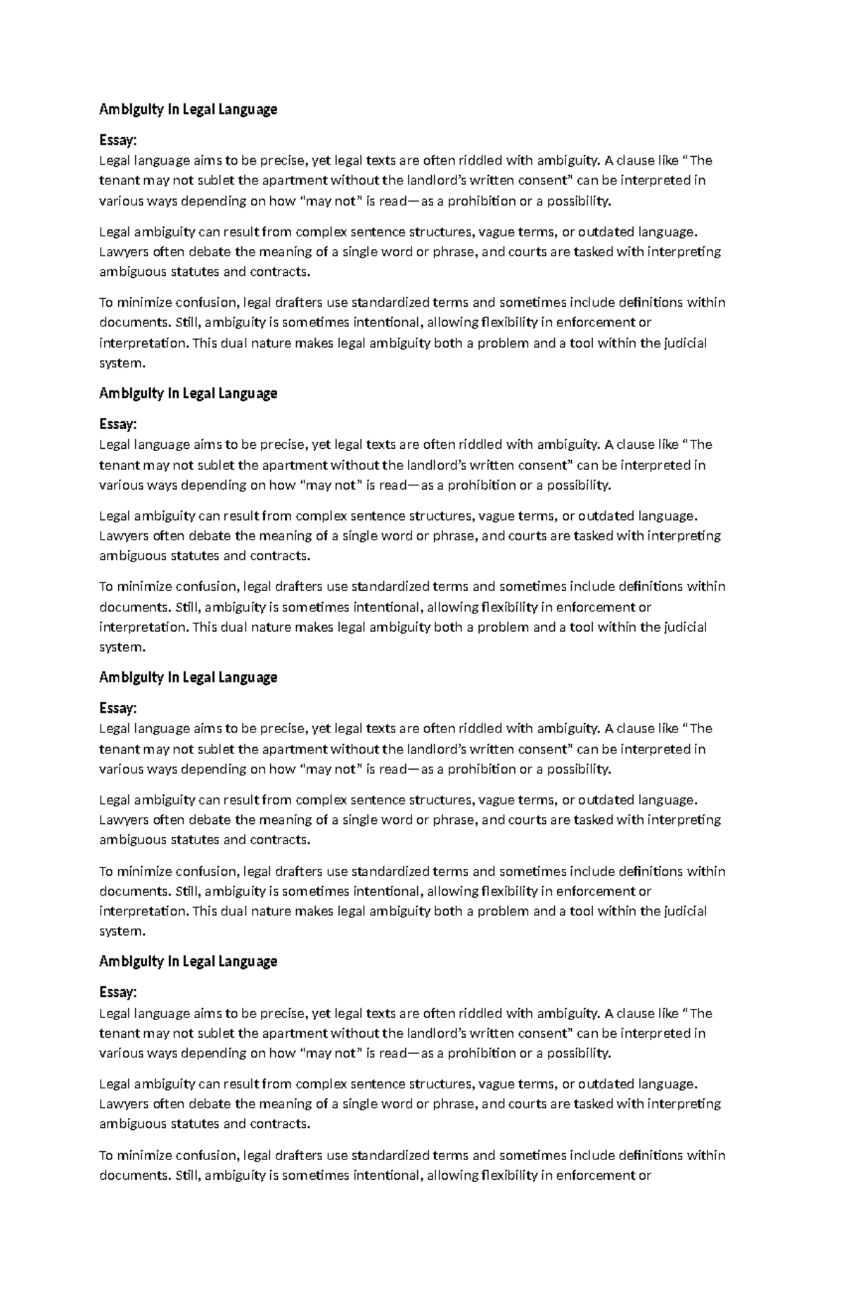 ENG 101: Lexical Ambiguity Essay - Understanding Multiple Meanings ...