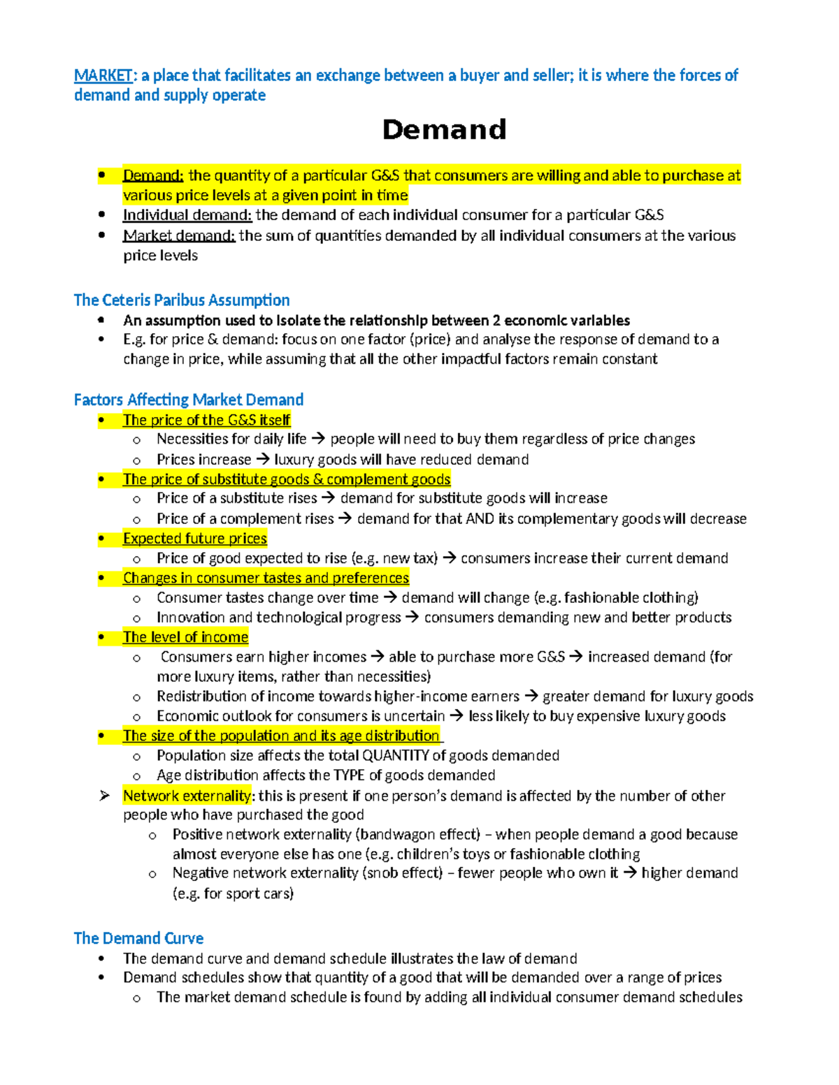 Topic 3 - Markets: Understanding Demand, Supply, and Equilibrium - Studocu