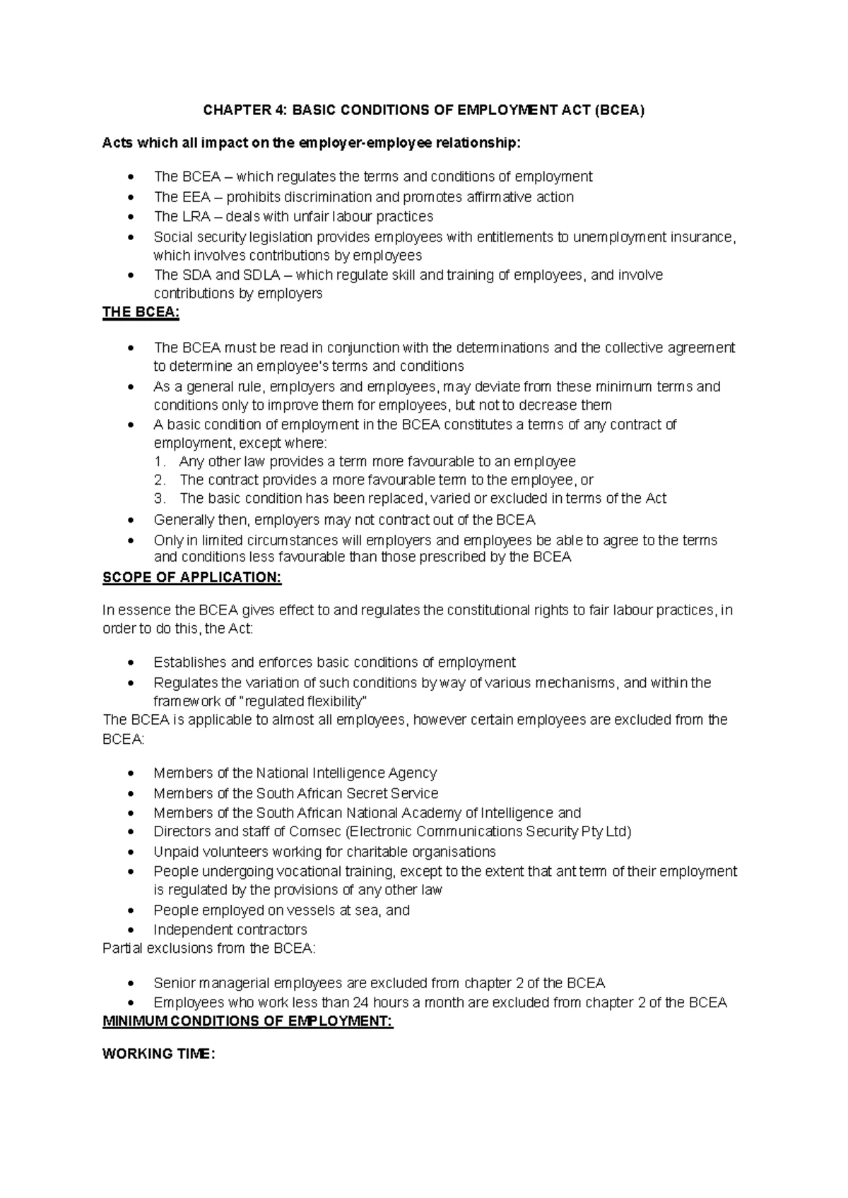 3 - shortcomings in the common law of employment necessitated statutory ...