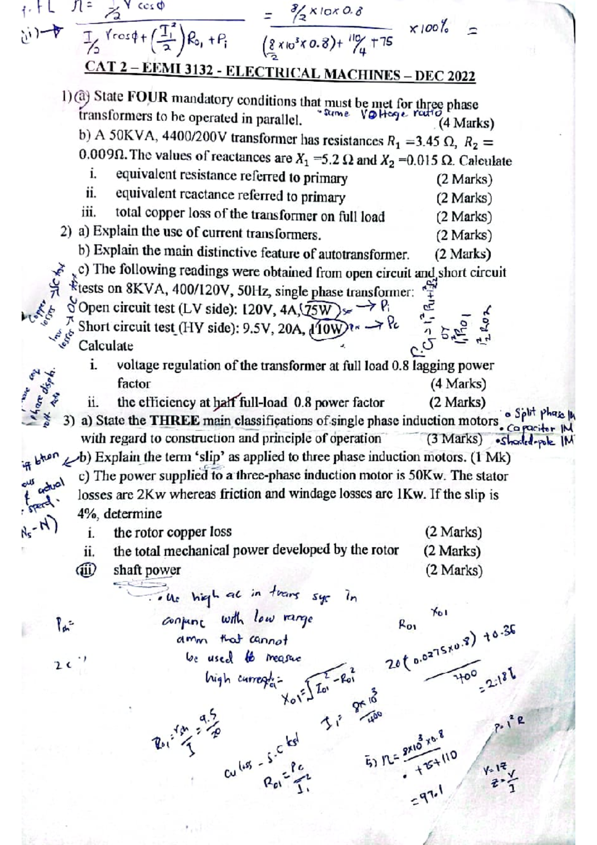 EMMI 3132: Electrical Machines Final Exam Past Paper - December 2022 ...
