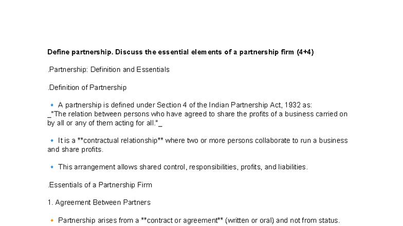 Partnership Essentials: Definition & Key Elements (4-4) - Studocu