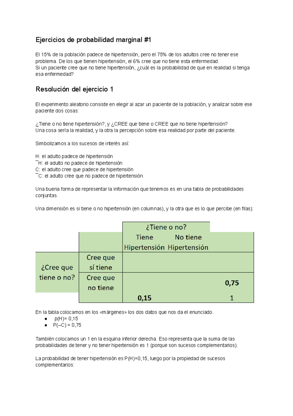 Ejercicios de Probabilidad Marginal y Conjunta - Curso de Matemáticas ...