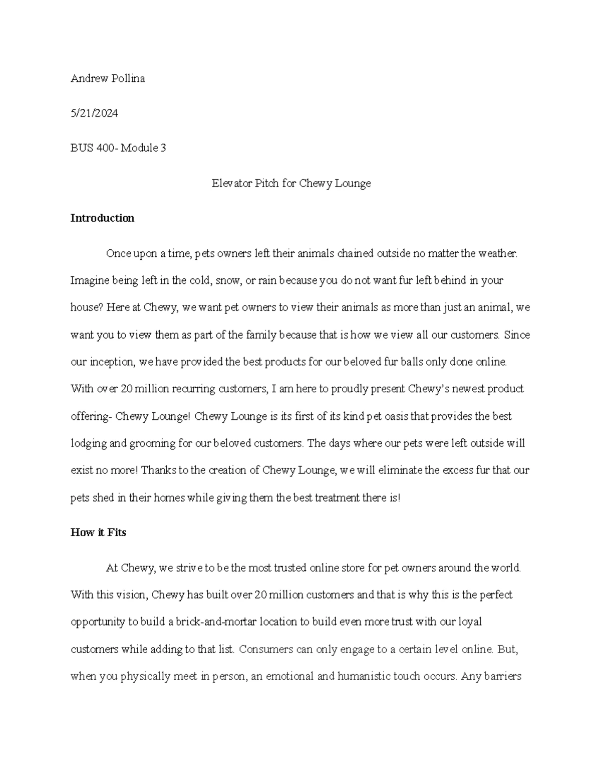 BUS 400 module 4 journal - Andrew Pollina 5/29/ BUS 400- Module 4 ...