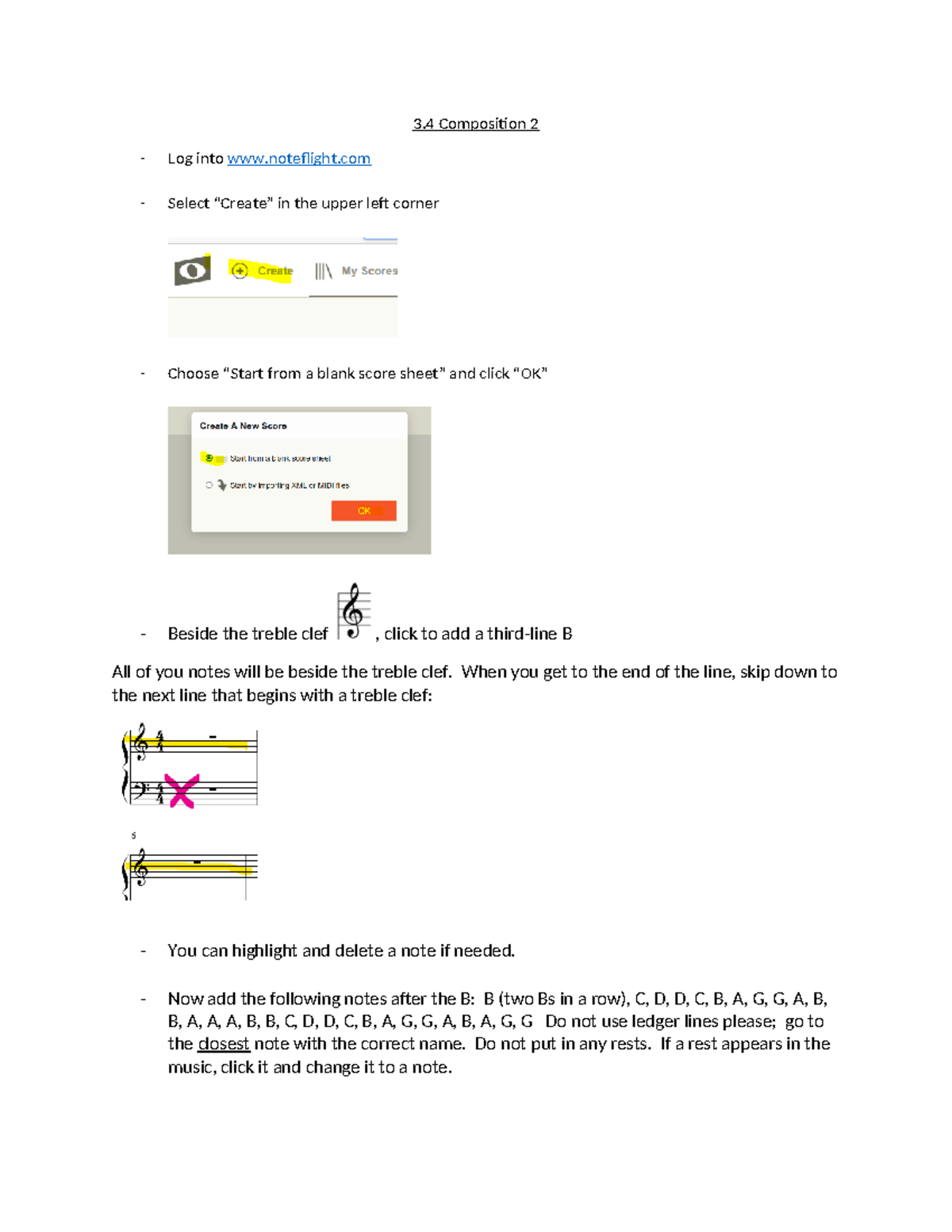 3.4 Composition 2 - noteflight - 3 Composition 2 - Log into noteflight ...