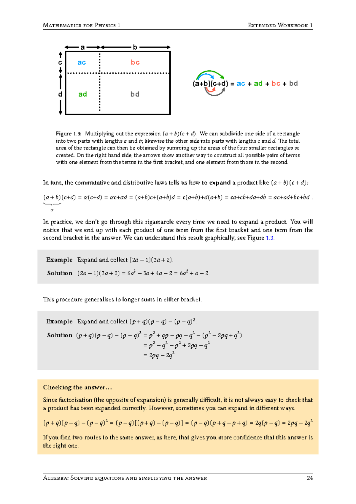 ℕ Mathematics for Physics 1 c Extended Workbook 1: Algebra Solutions ...