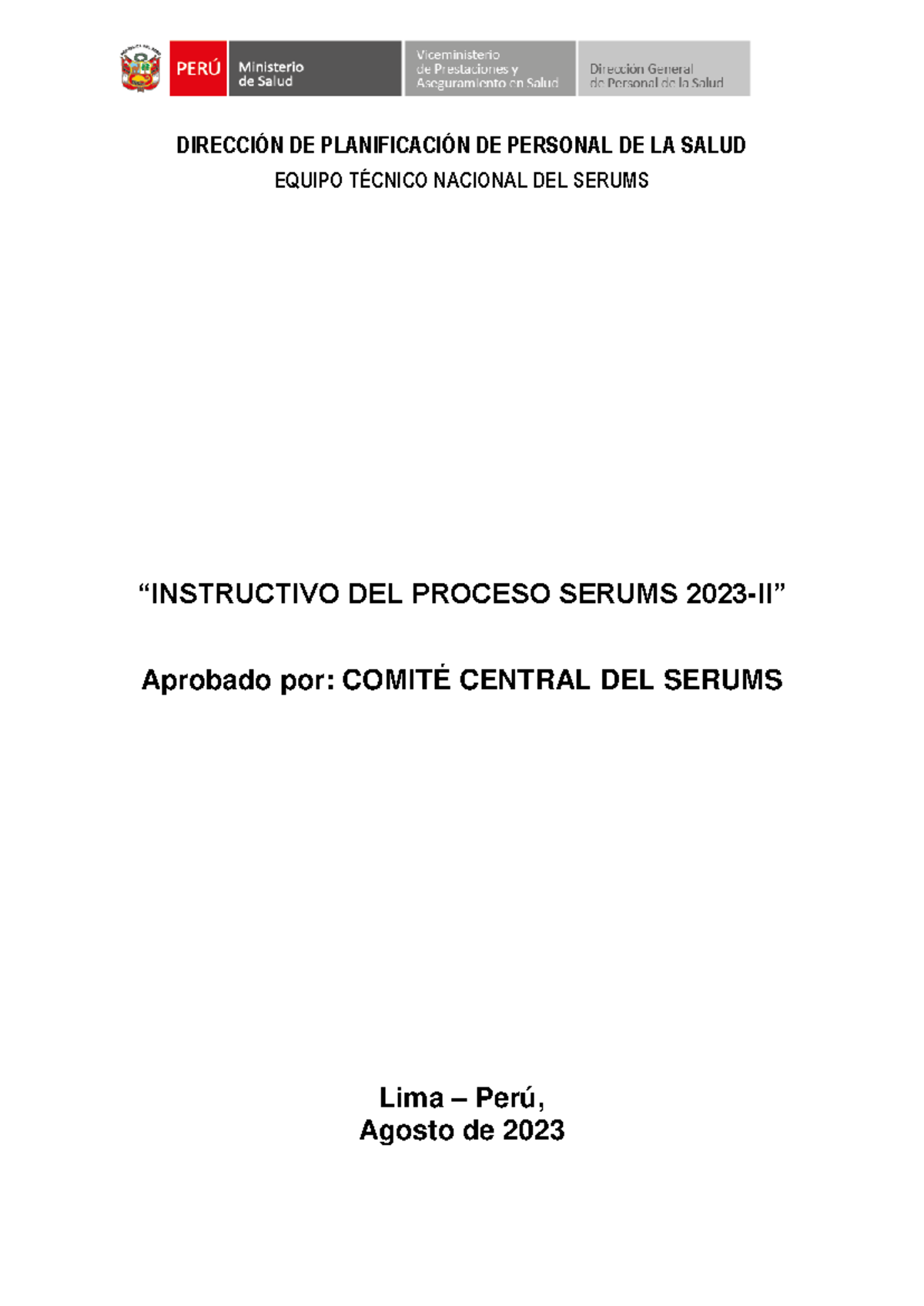 Instructivo Proceso SERUMS 2023-II: Guía Completa para Participación ...