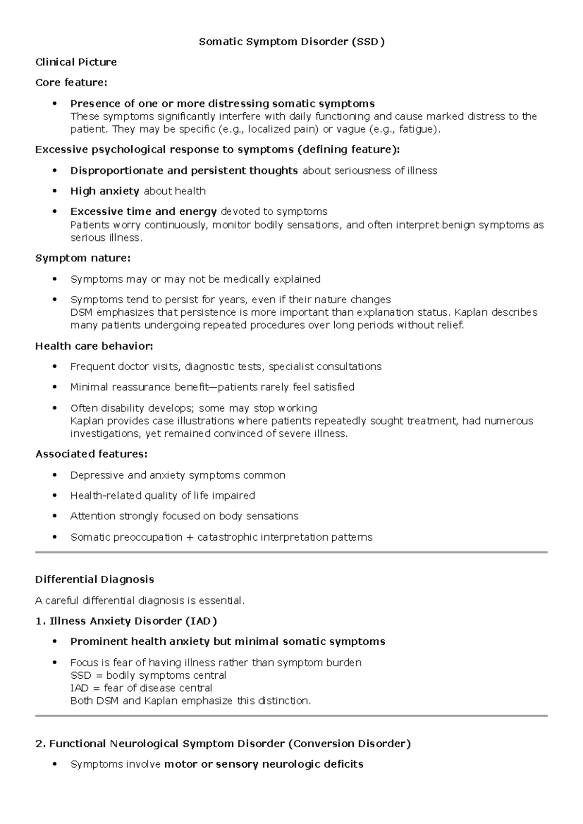 Somatic Symptom Disorder (SSD): Clinical Insights and Management ...