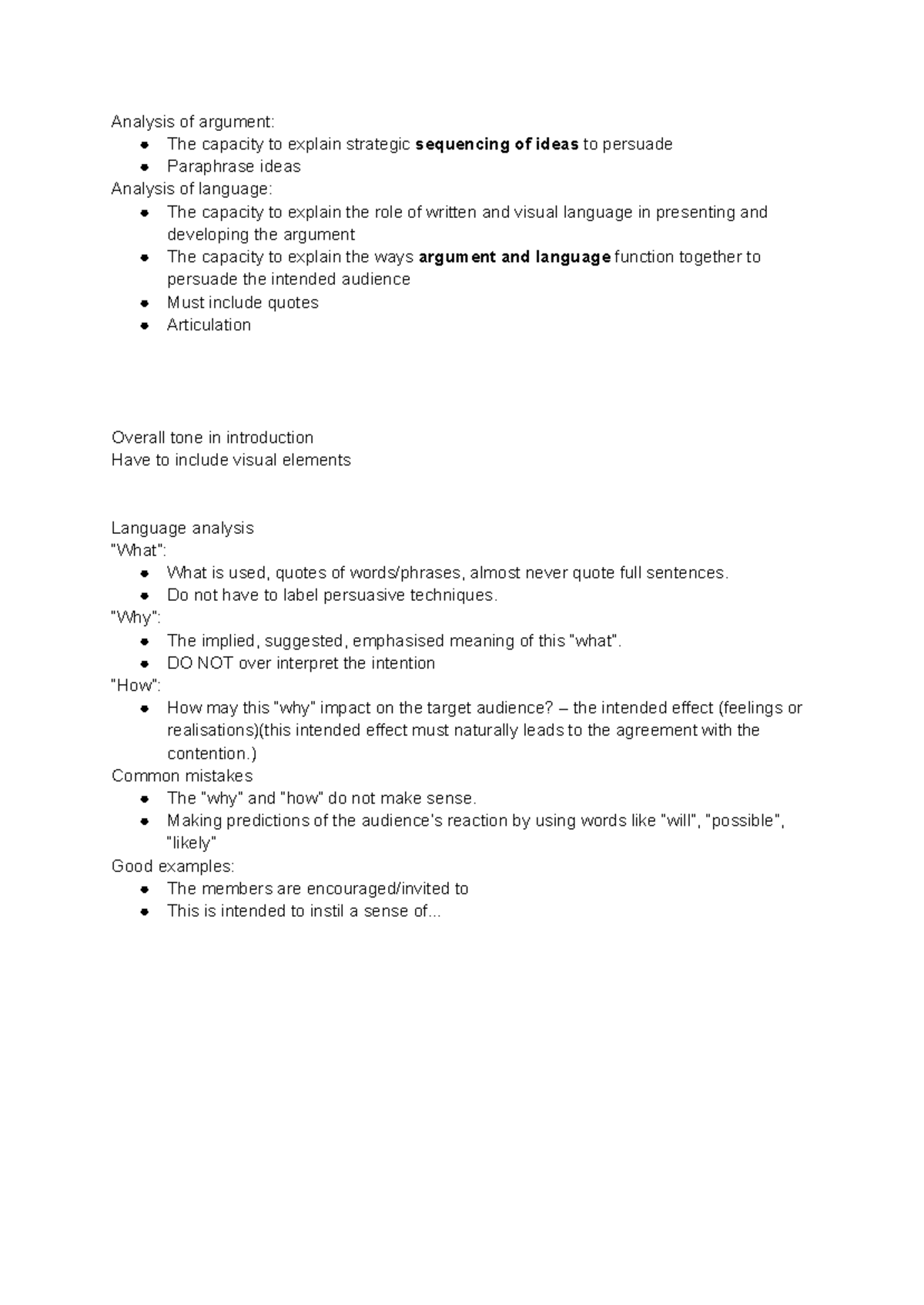 Argument Analysis Structure & Language: Key Elements & Common Mistakes ...