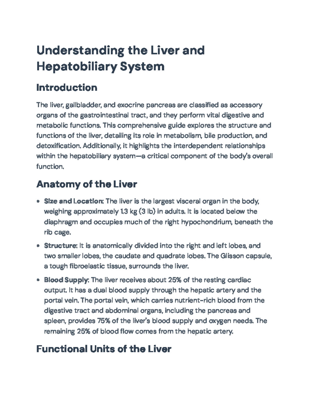 Understanding the Liver & Hepatobiliary System: Anatomy & Functions ...