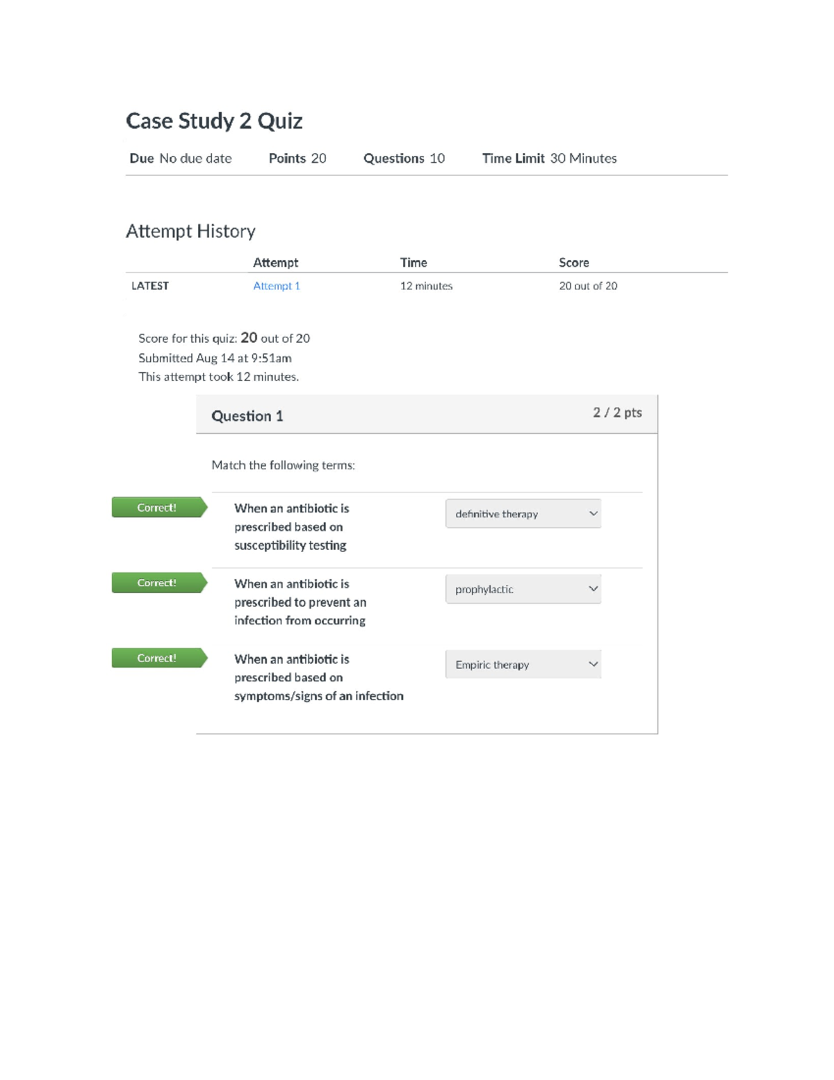 Mod 2 Case Study Quiz: Antimicrobial Therapy and UTIs Overview - Studocu