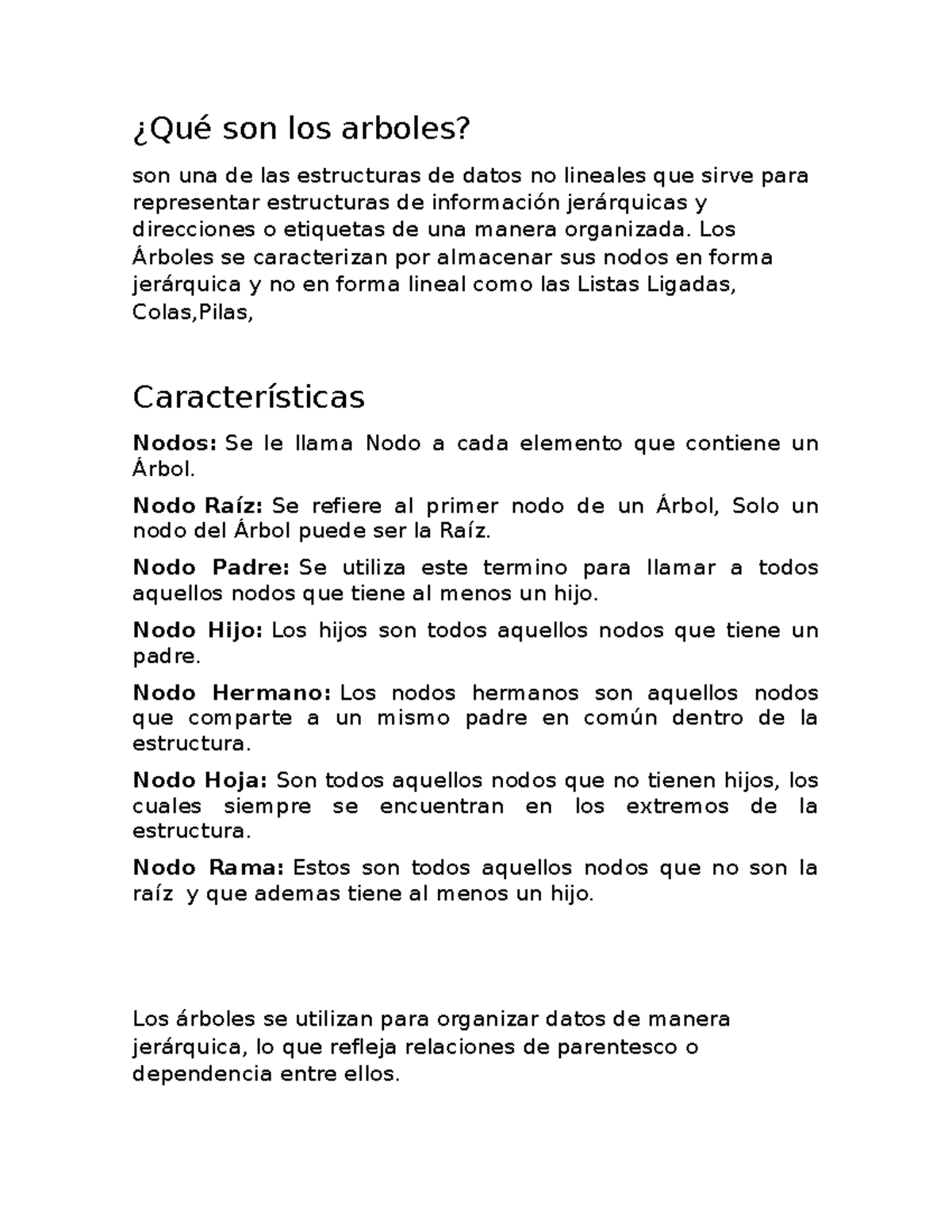 Arboles - ¿Qué son los arboles? son una de las estructuras de datos no ...