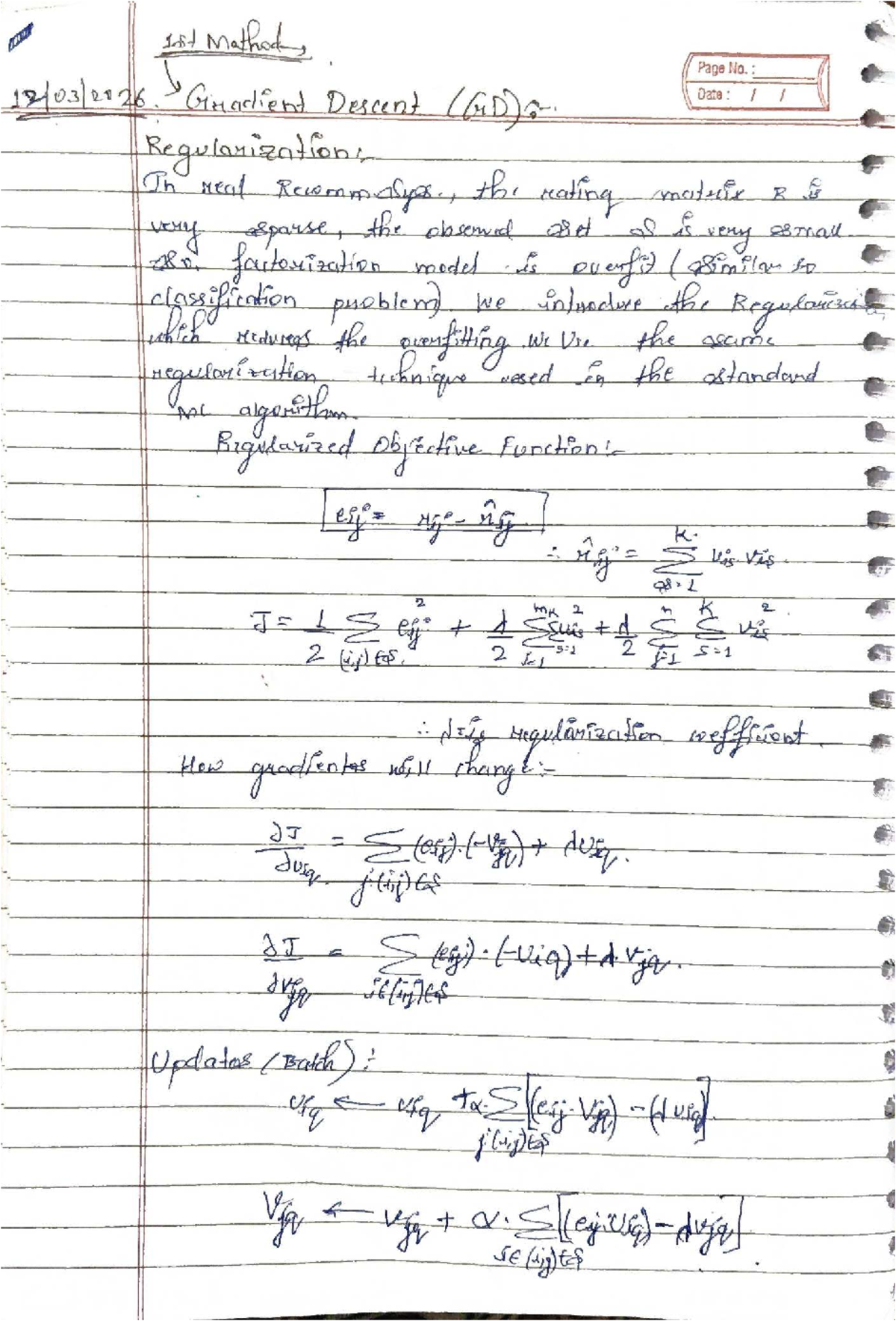 RS 1: Gradient Descent in Recommendation Systems - Notes - Studocu