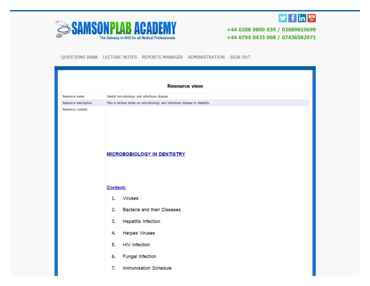 Samson Notes Microbiology - f in You Tube SAMSONPLAB ACADEMY 0208 9800 ...