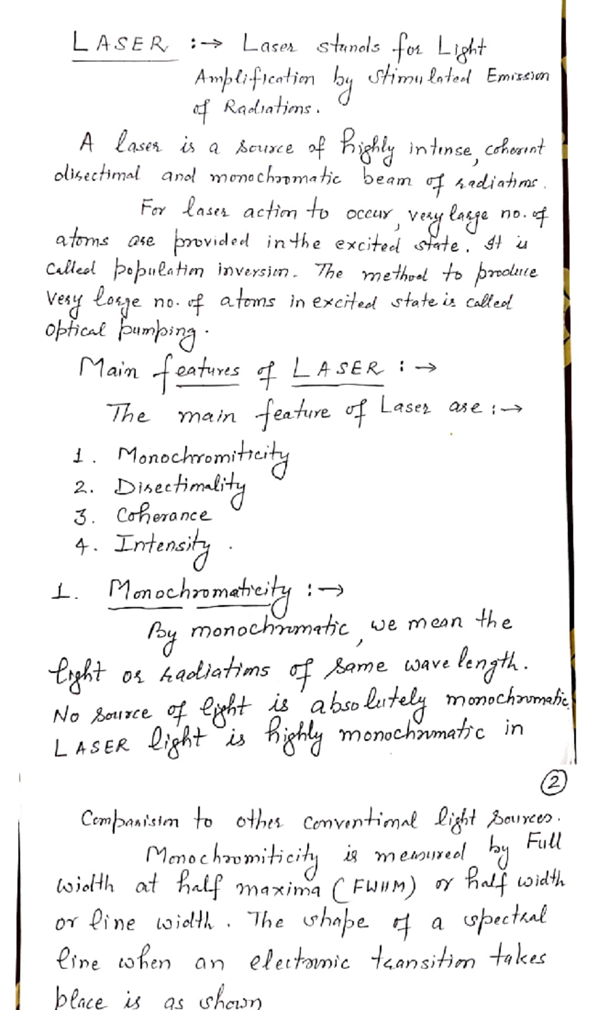 LASER: Properties and Characteristics of Light Amplification - Studocu