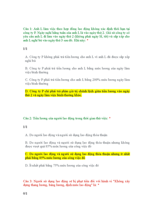 Labor Law - Multiple Choice Questions - agreement b. Contract of ...